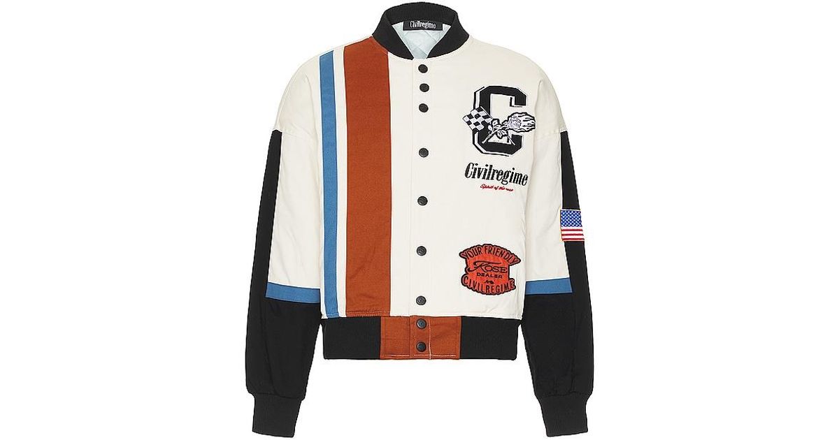 Civil Regime Rose Dealer Racing Jacket in Black for Men | Lyst