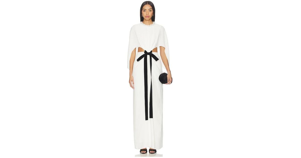Jonathan Simkhai Annette Cape Gown in White | Lyst UK