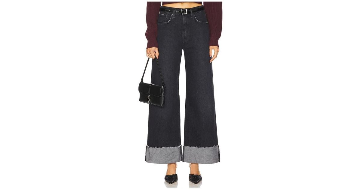 Hudson Jeans Jodie Seamed Front Yoke Wide Leg in Black | Lyst