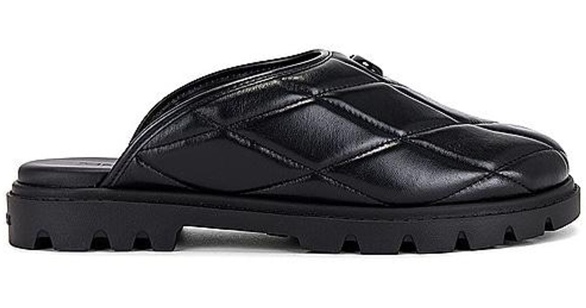 COACH Alyssa Quilted Leather Clog in Black | Lyst