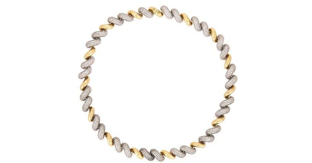 Eddie Borgo Pavé Two Tone Torsade Necklace | Lyst