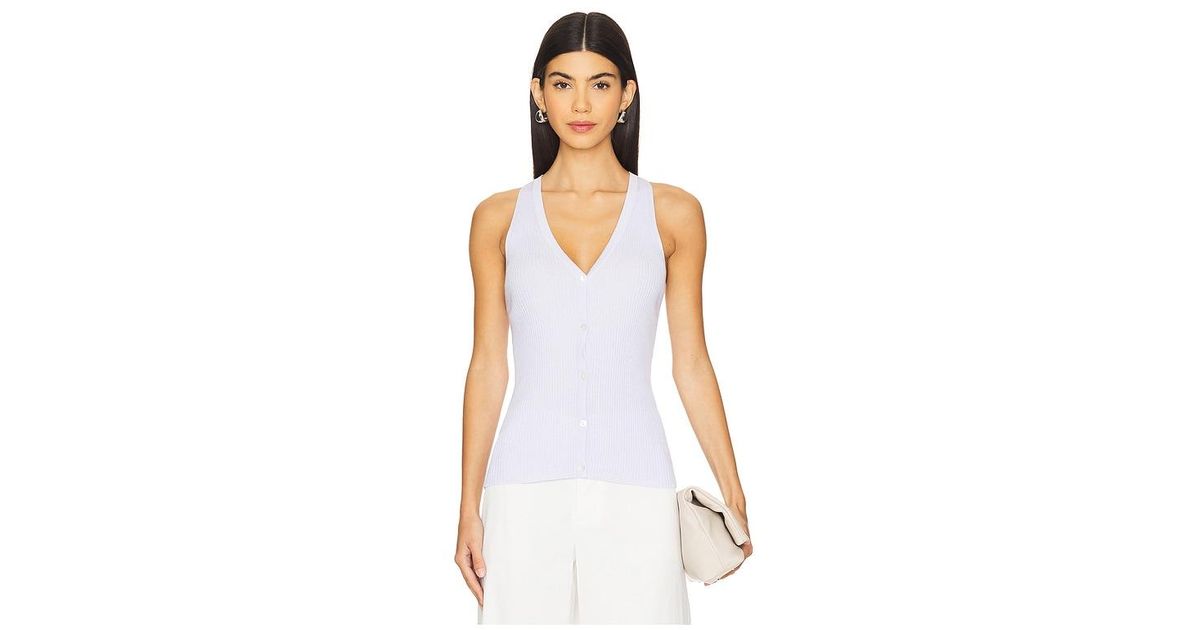 Theory Slim Rib Vest in White | Lyst