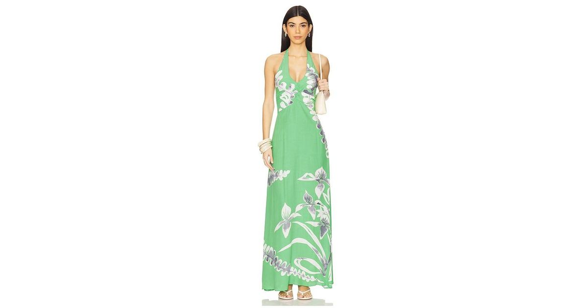 SWF Wist Front Maxi Dress in Green | Lyst
