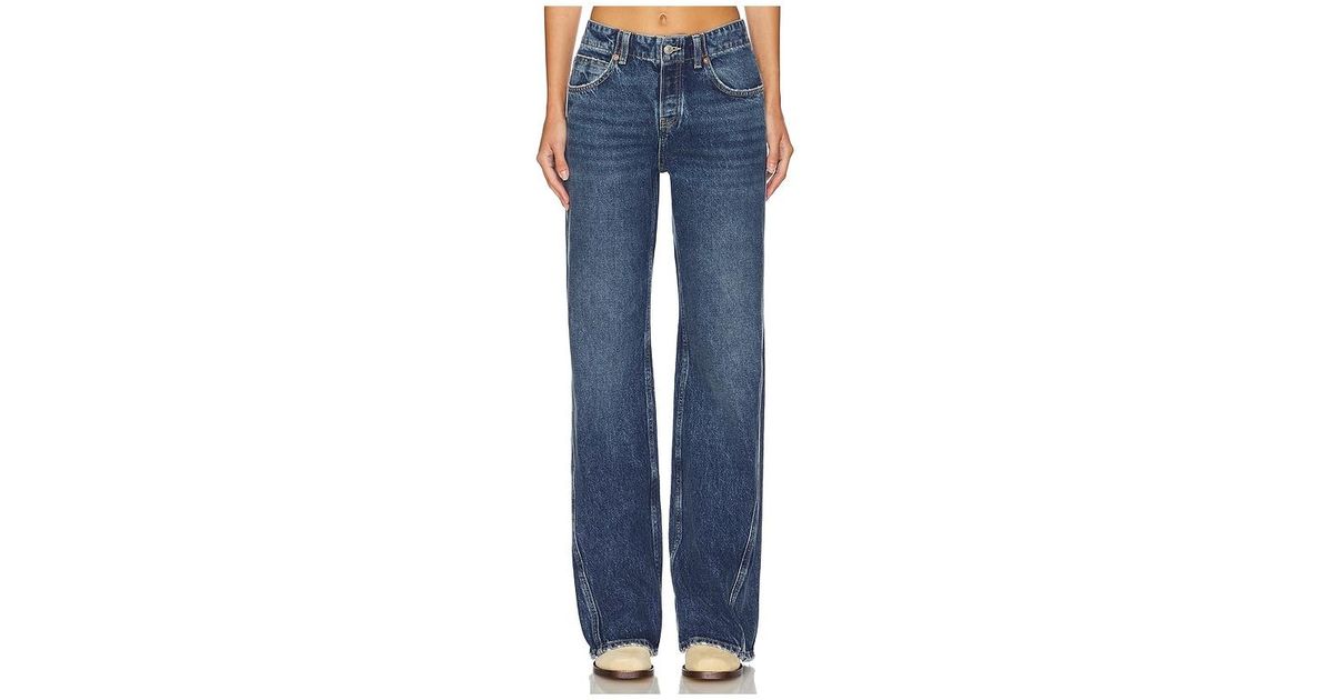 Free People Rigid Flared Denim Jeans in Blue | Lyst UK