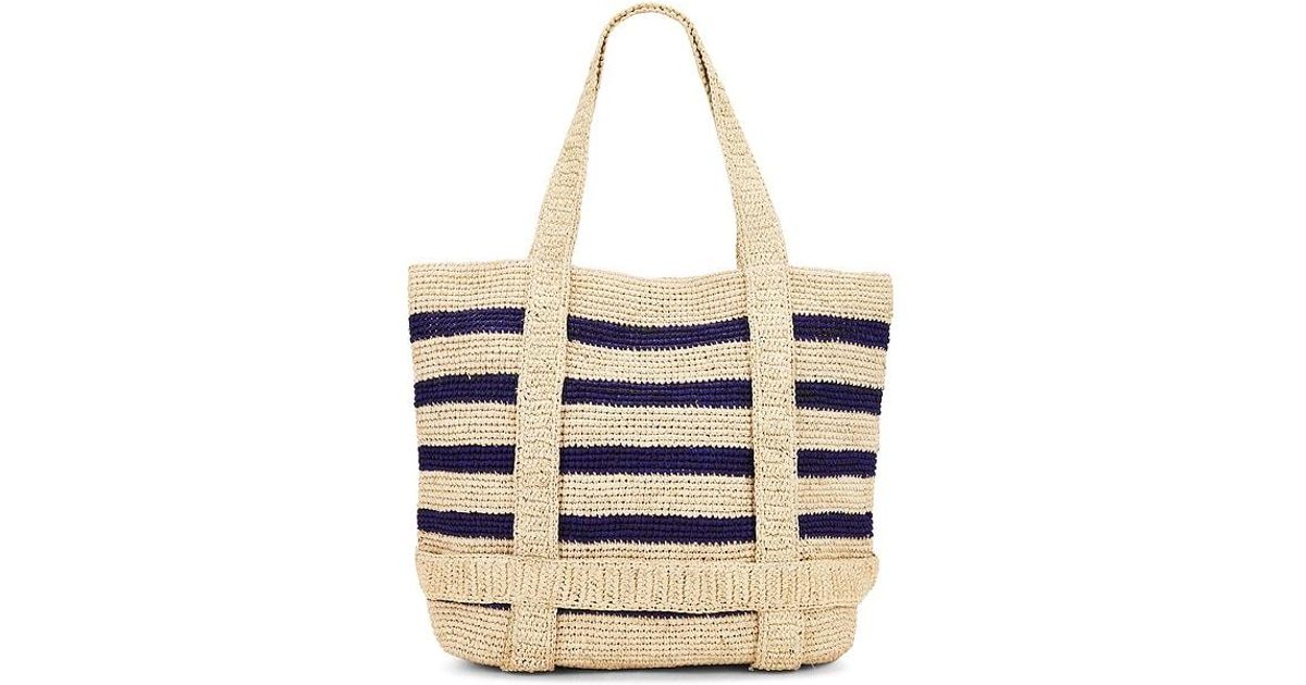 Hat Attack Original Straw Traveler Bag in Blue | Lyst