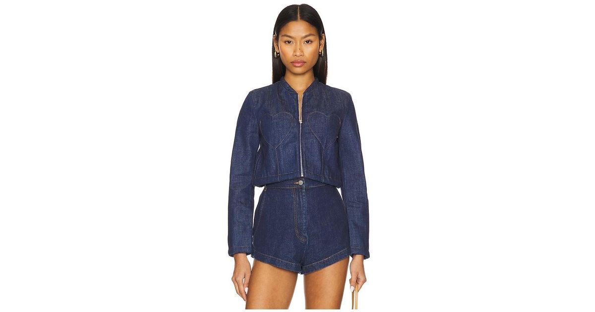 Fiorucci Double Heart Denim Jacket in Blue | Lyst