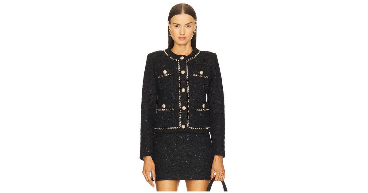 Generation Love Velma Tweed Jacket in Black | Lyst