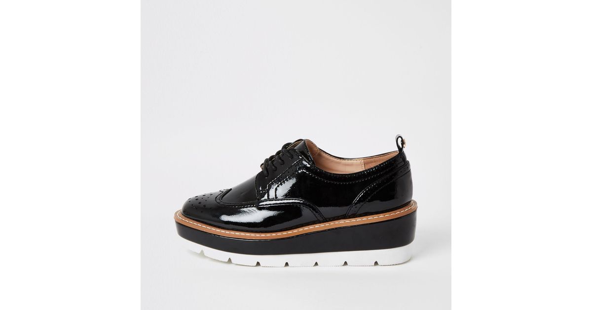 River Island Patent Lace-up Platform Brogues in Black | Lyst UK River Island Patent Lace-up Platform Brogues in Black | Lyst UK