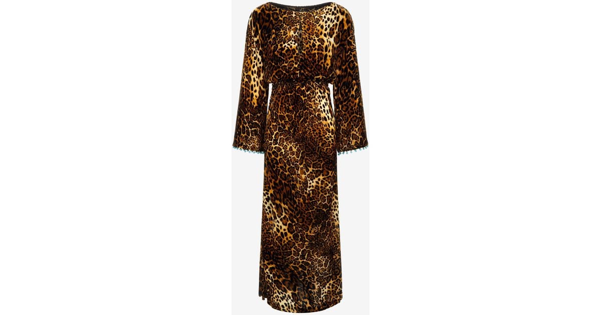 Roberto Cavalli Leopard Print Velvet Dress | Lyst Roberto Cavalli Leopard Print Velvet Dress | Lyst