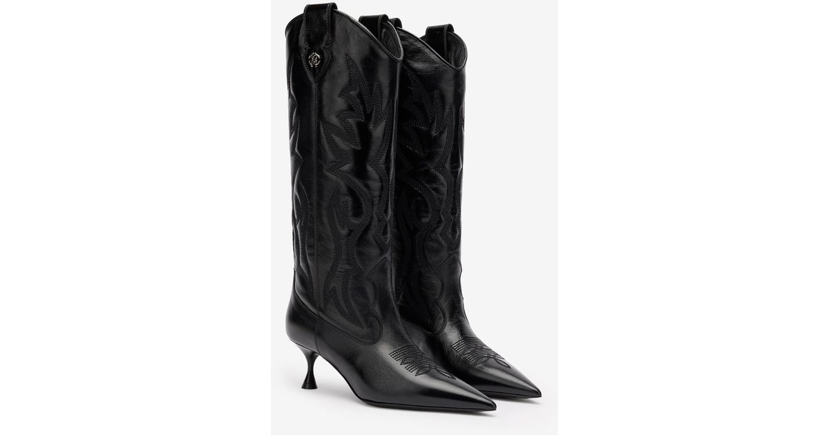 Roberto Cavalli Boots With Quilted Motif in Black | Lyst