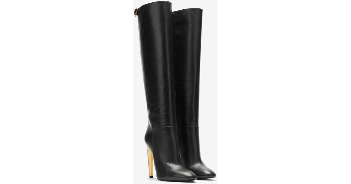 Roberto Cavalli Fang Heel Boots in Black | Lyst