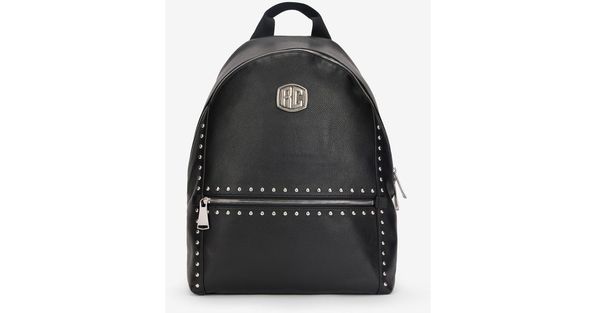 Roberto Cavalli Studded Leather Backpack in Black for Men | Lyst
