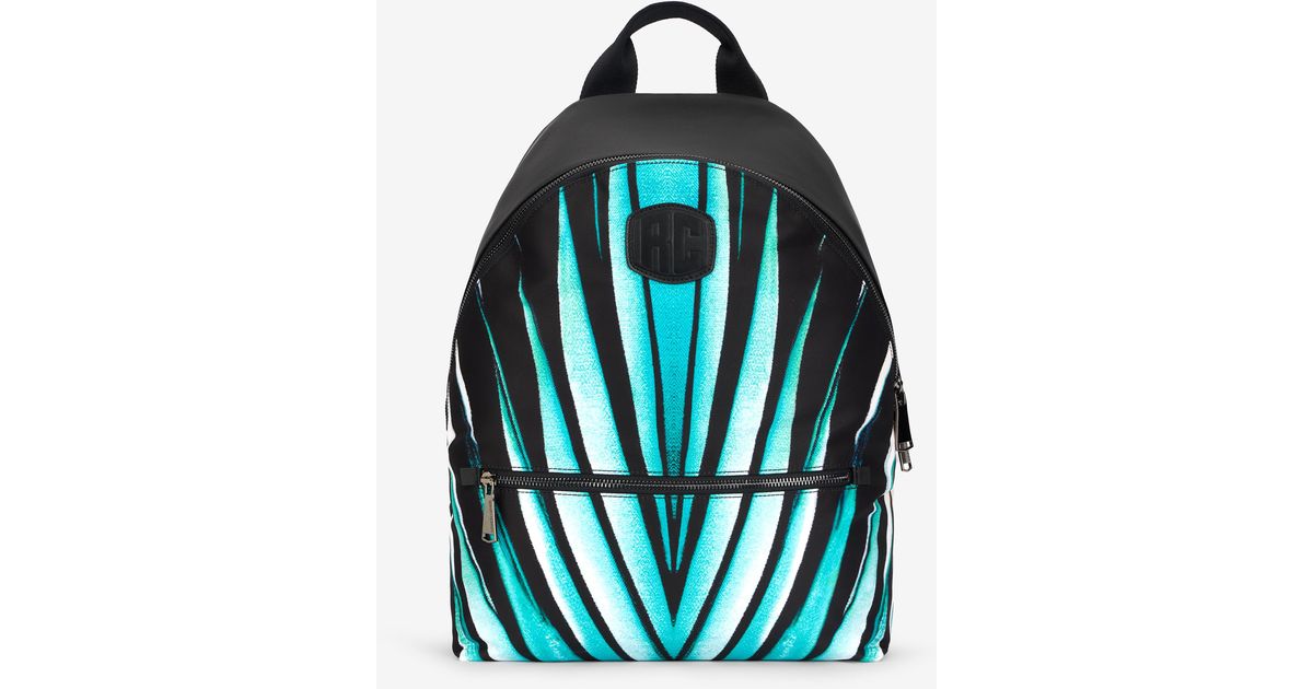 Roberto Cavalli Ray Of Sea Print Backpack in Blue for Men | Lyst