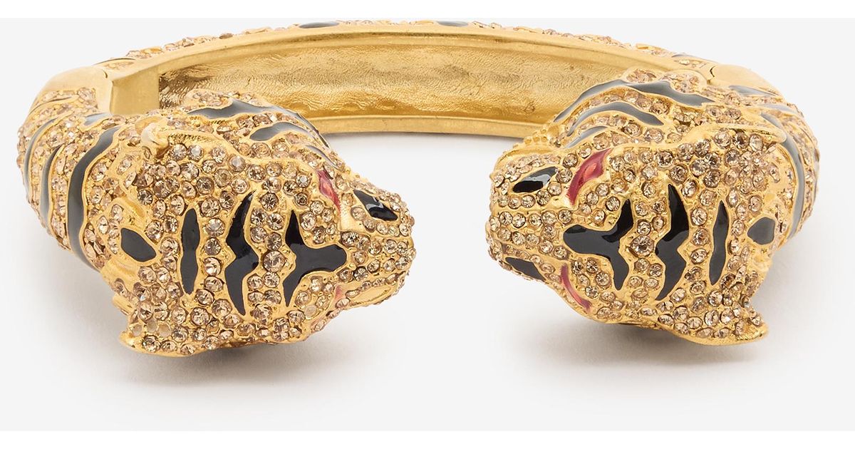 Roberto Cavalli Bangle With Tiger Heads in Natural | Lyst