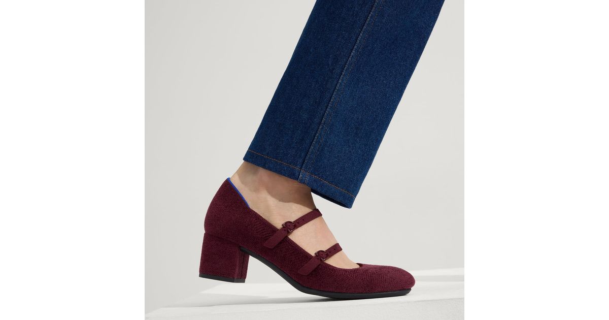 Rothy's The Revelvet Double Buckle Mary Jane Heel in Blue | Lyst