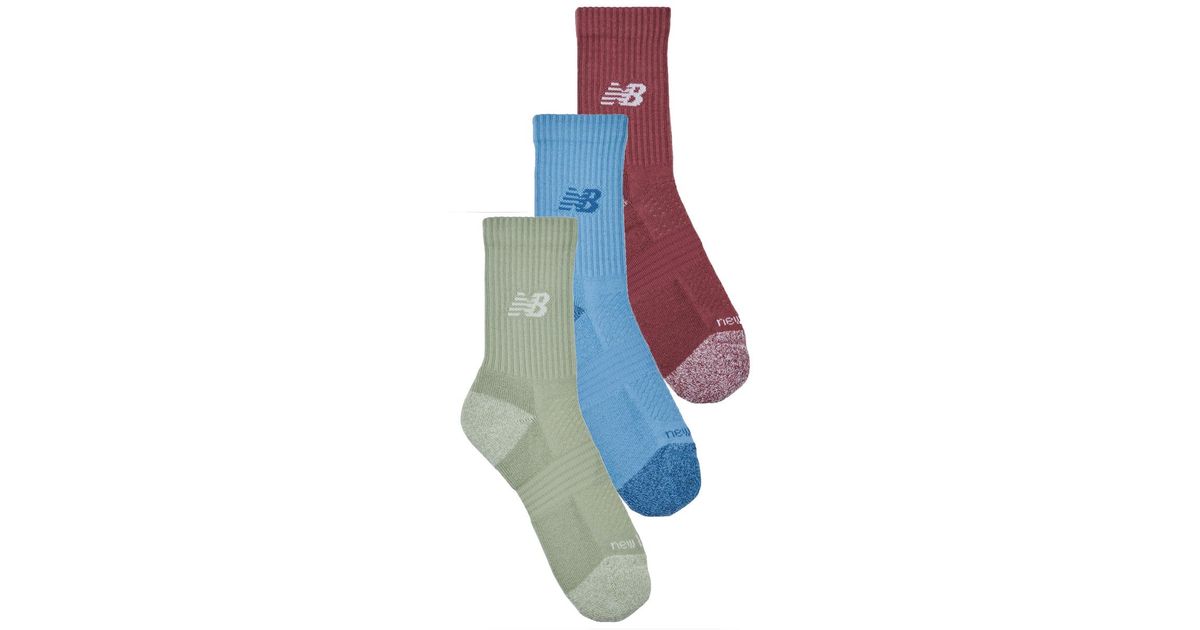 New Balance Sports Socks Active Cushion Crew Socks 3 Packes in Blue ...
