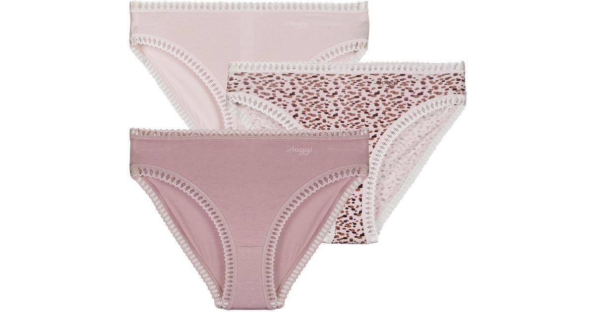 Sloggi Knickers/panties Go Crush High Leg Pack De 3 in Pink | Lyst UK