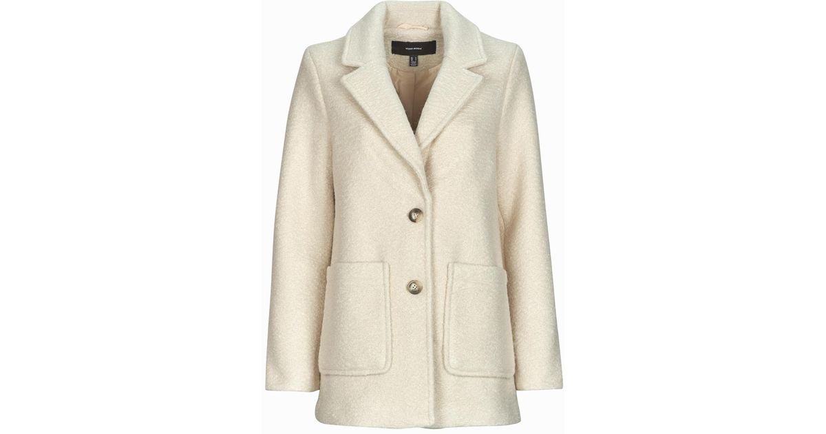 Vero Moda Coat Vmlara in Natural | Lyst UK