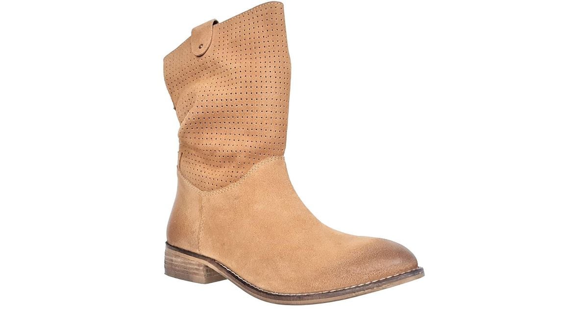 Rebel Trina Perf Suede Bootie in Brown | Lyst UK