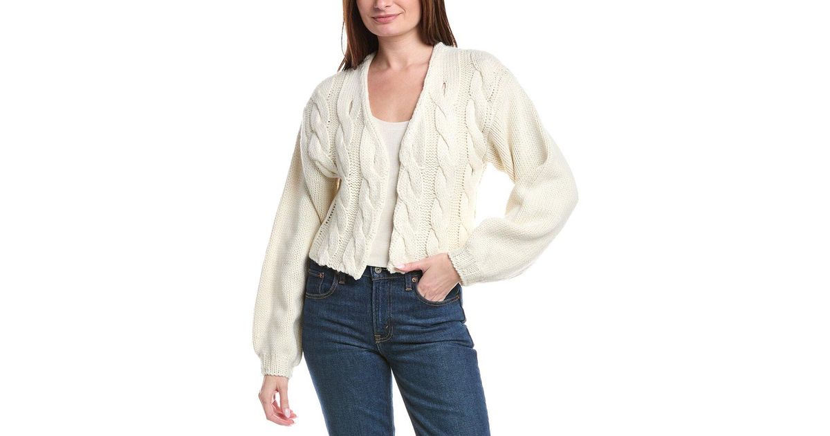 Moon River Knit Cardigan in Natural | Lyst UK