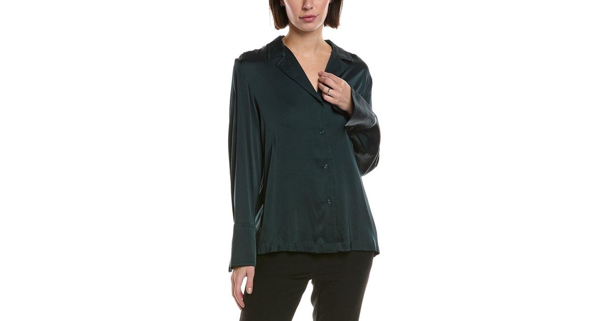 Ted Baker Button Blouse in Green | Lyst UK
