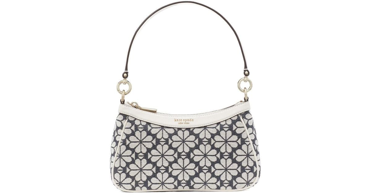 Kate Spade Spade Flower Jacquard Convertible Shoulder Bag in Gray | Lyst