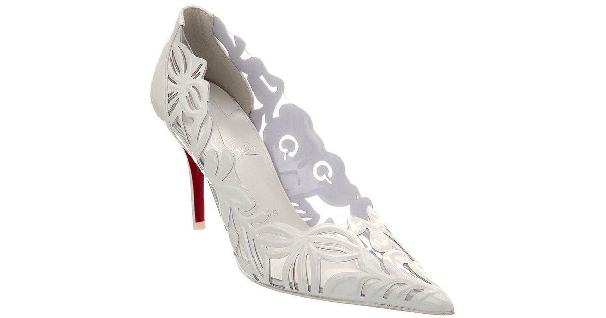 Christian Louboutin Apostropha Petunia 80 Pvc & Patent Pump in White ...