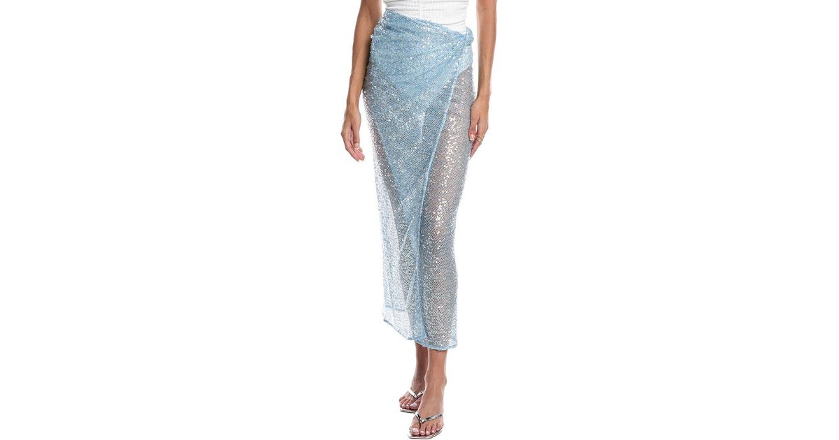 MILLY Mesh Sarong in Blue | Lyst UK