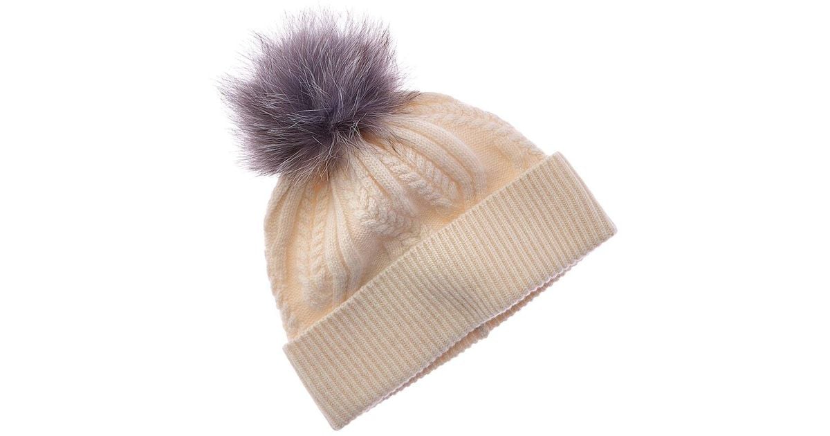 Amicale Cashmere Winding Cable Cuff Wool & Cashmere-Blend Hat in ...