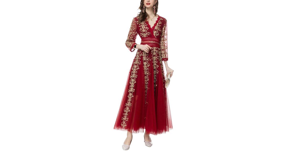 Lanelle Maxi Dress in Red | Lyst UK