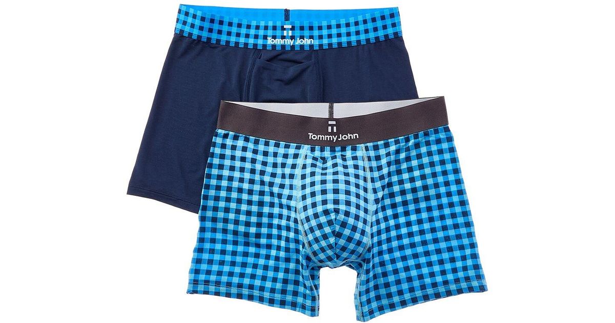 Tommy John 2Pk Second Skin 4 Boxer Brief in Blue for Men | Lyst