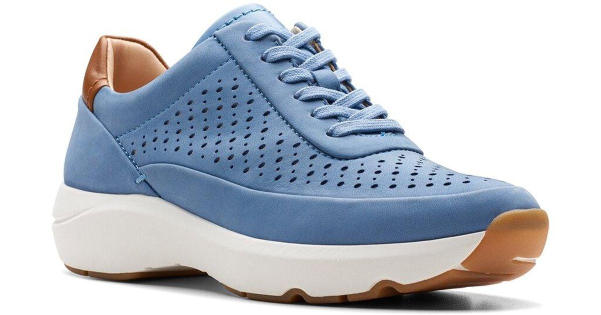 Clarks Tivoli Grac Leather Sneaker in Blue | Lyst