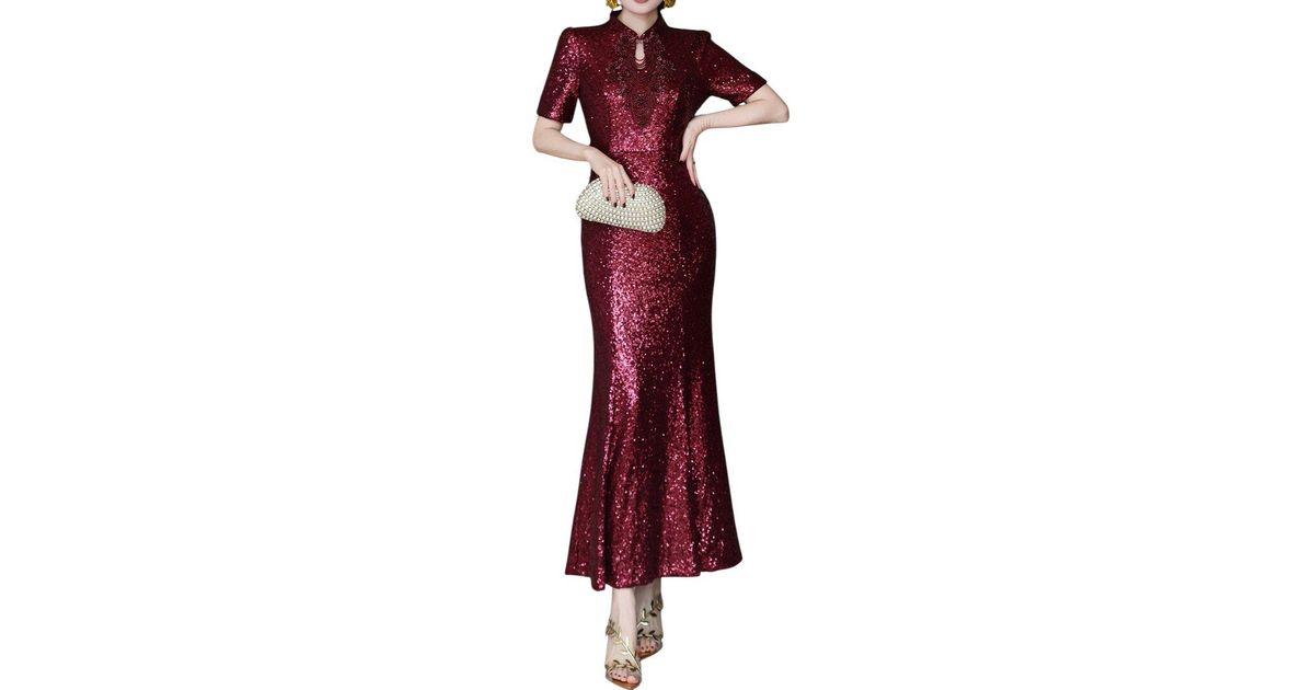 Lanelle Midi Dress in Red | Lyst UK