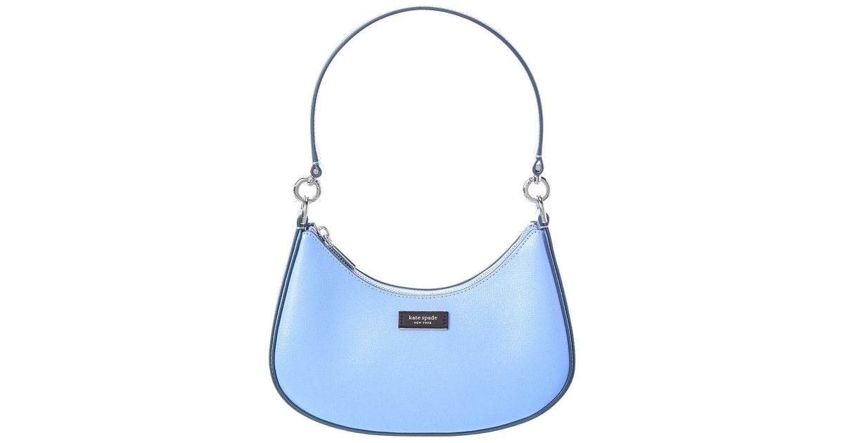 Kate Spade Sam Icon Small Convertible Leather Crossbody in Blue | Lyst