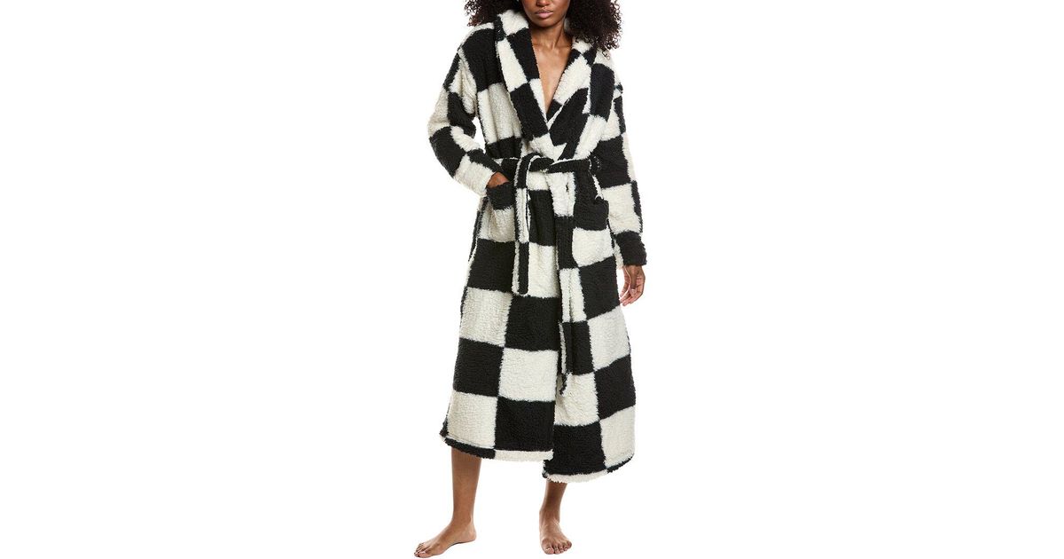 Sanctuary Shawl Collar Sherpa Robe in White | Lyst
