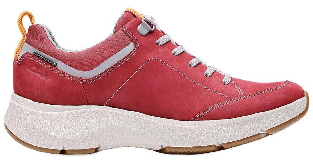 Clarks Wave2.0 Lace. Leather Shoe in Red | Lyst