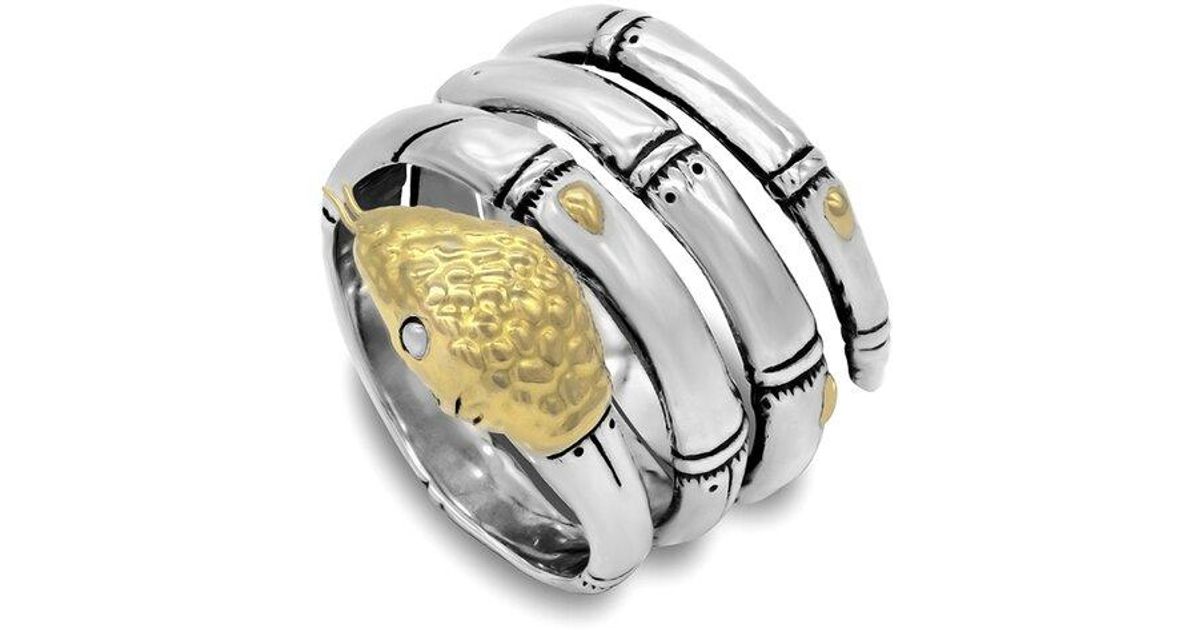 Samuel B. 18k & Silver Wraparound Snake Ring in White | Lyst Australia
