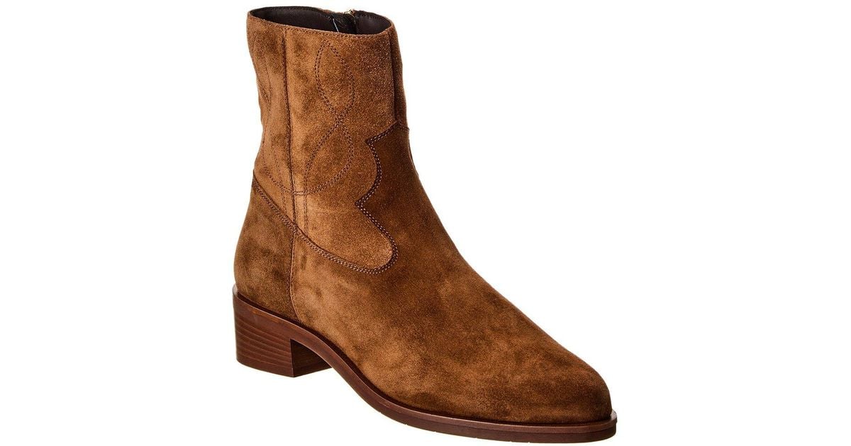 Aquatalia Gaetanna Weatherproof Suede Boot in Brown | Lyst