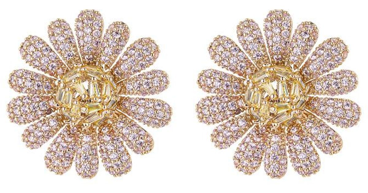 Eye Candy LA Luxe Collection 18k Plated Daisy Studs in White | Lyst UK