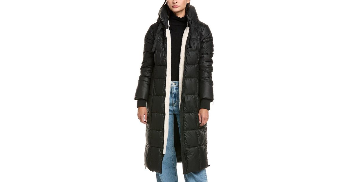 HUNTER Ireland Coated Longline Puffer in Black | Lyst