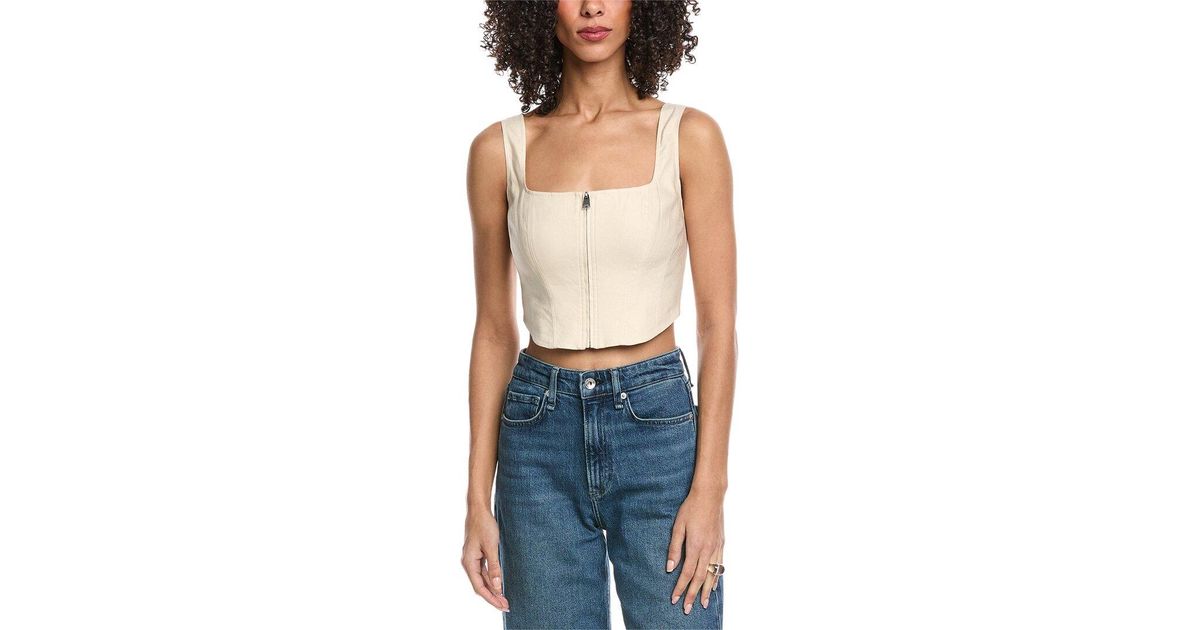 Jonathan Simkhai Anderson Linen-Blend Bustier Top in Blue | Lyst UK