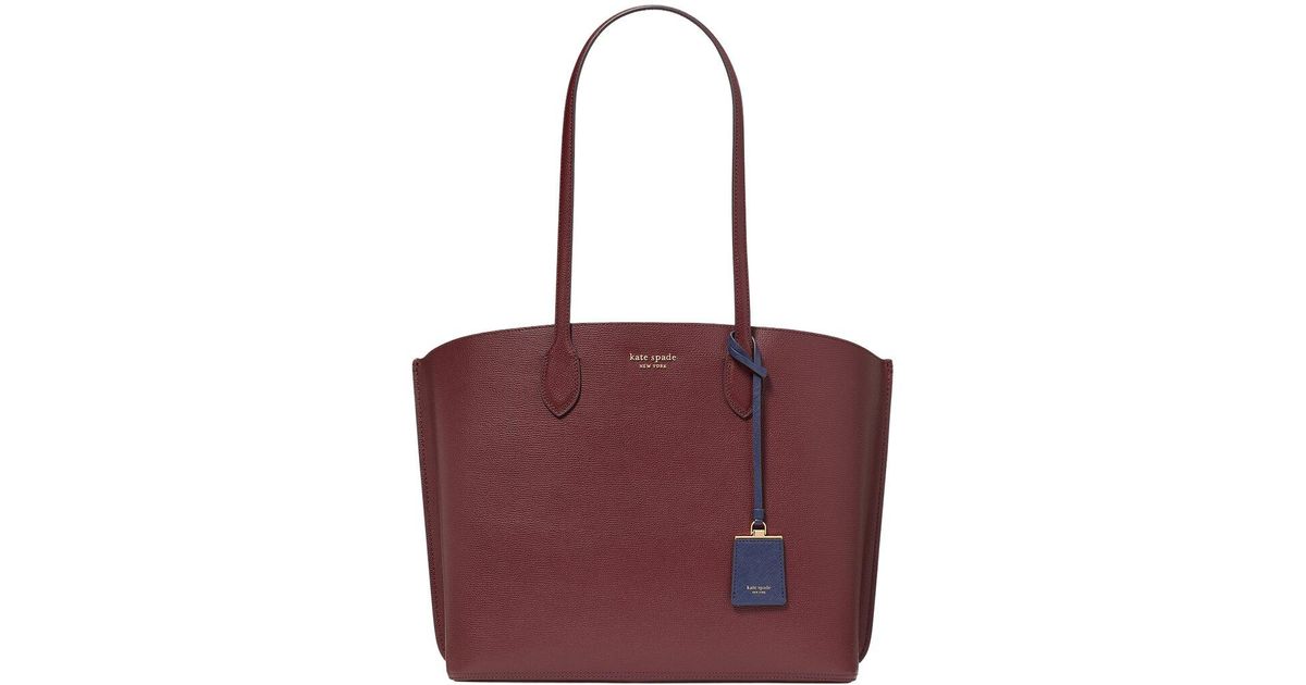 Kate Spade Suite Large Leather Work Tote in Red | Lyst