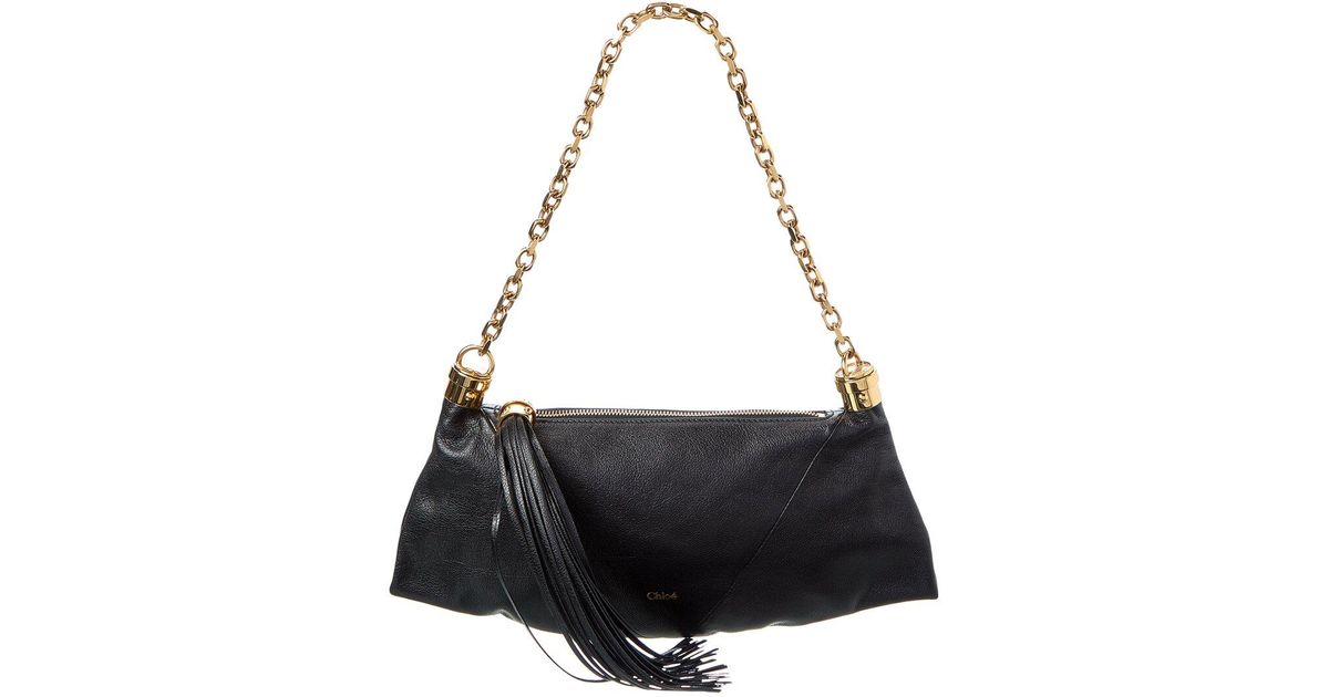 Chloé Foulard Small Leather Hobo Bag in Black | Lyst UK