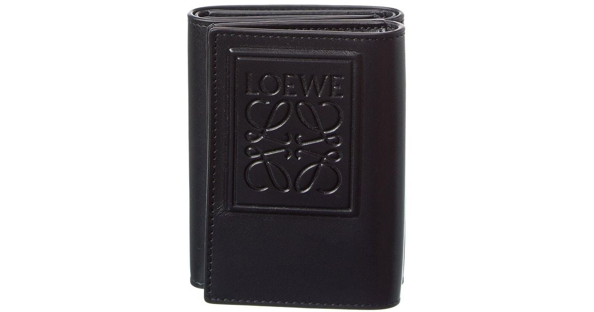Loewe Logo Leather Card Case in Black | Lyst