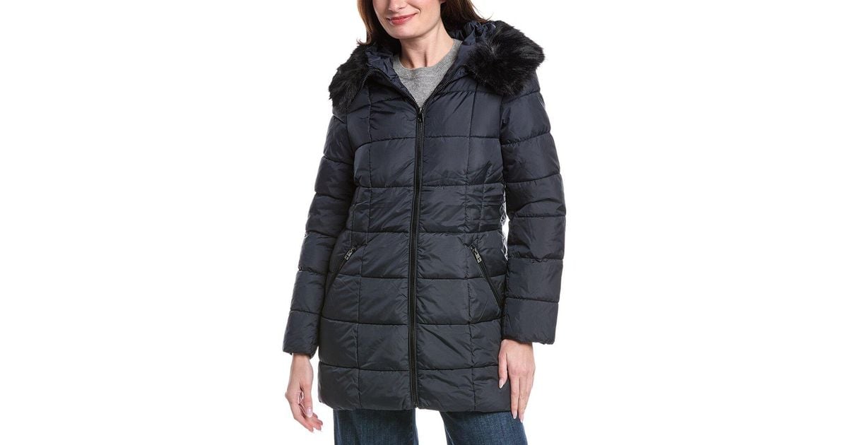 Tahari Brie Medium Coat in Black | Lyst UK