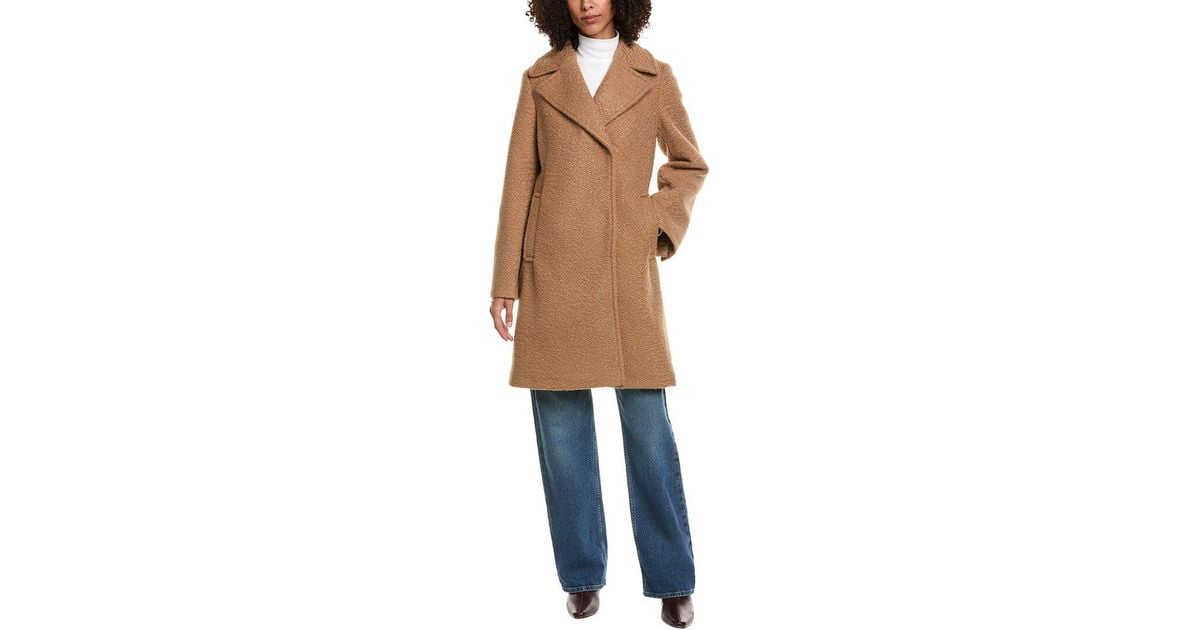 Sam Edelman Cutaway Coat in Natural | Lyst UK