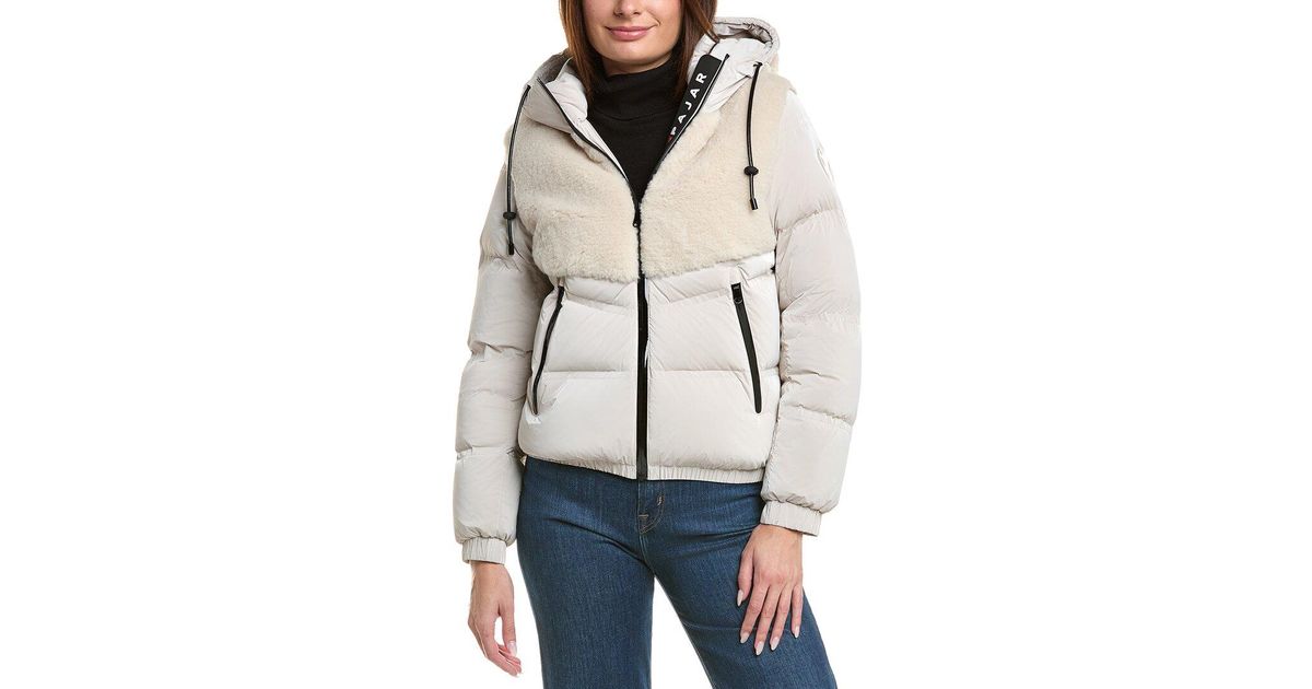 Pajar Mixed Media Short Puffer Jacket in Metallic | Lyst