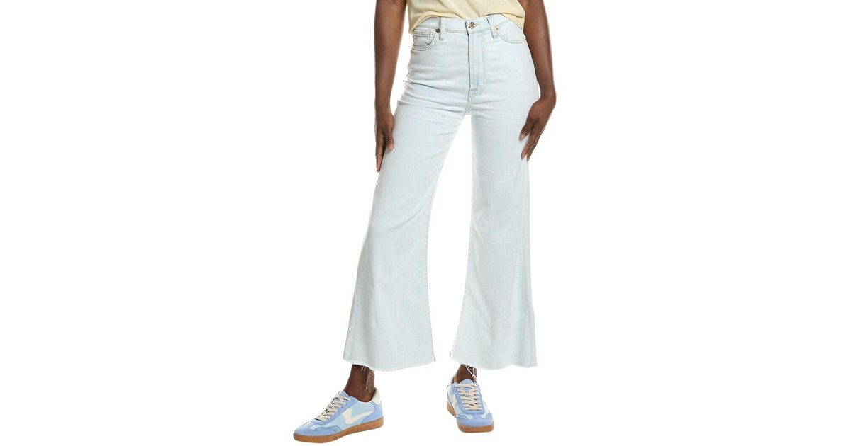7 For All Mankind Jo Ultra High-Rise Summertime Cropped Jean in Blue ...