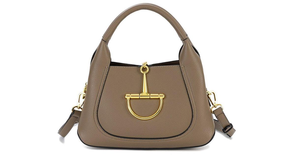 Tiffany & Fred Paris Pebbled Leather Top Handle Shoulder Bag in Brown ...