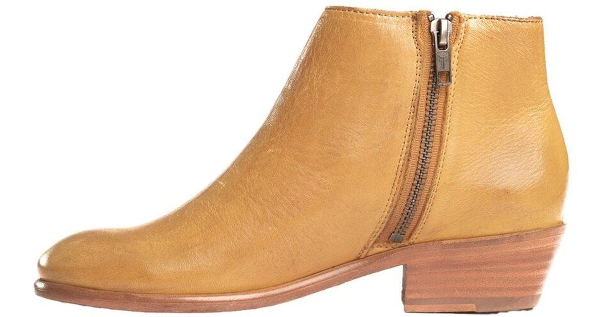 Frye Carson Belted Leather Bootie in Natural | Lyst